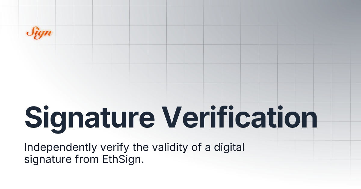 Signature Verification | EthSign Docs